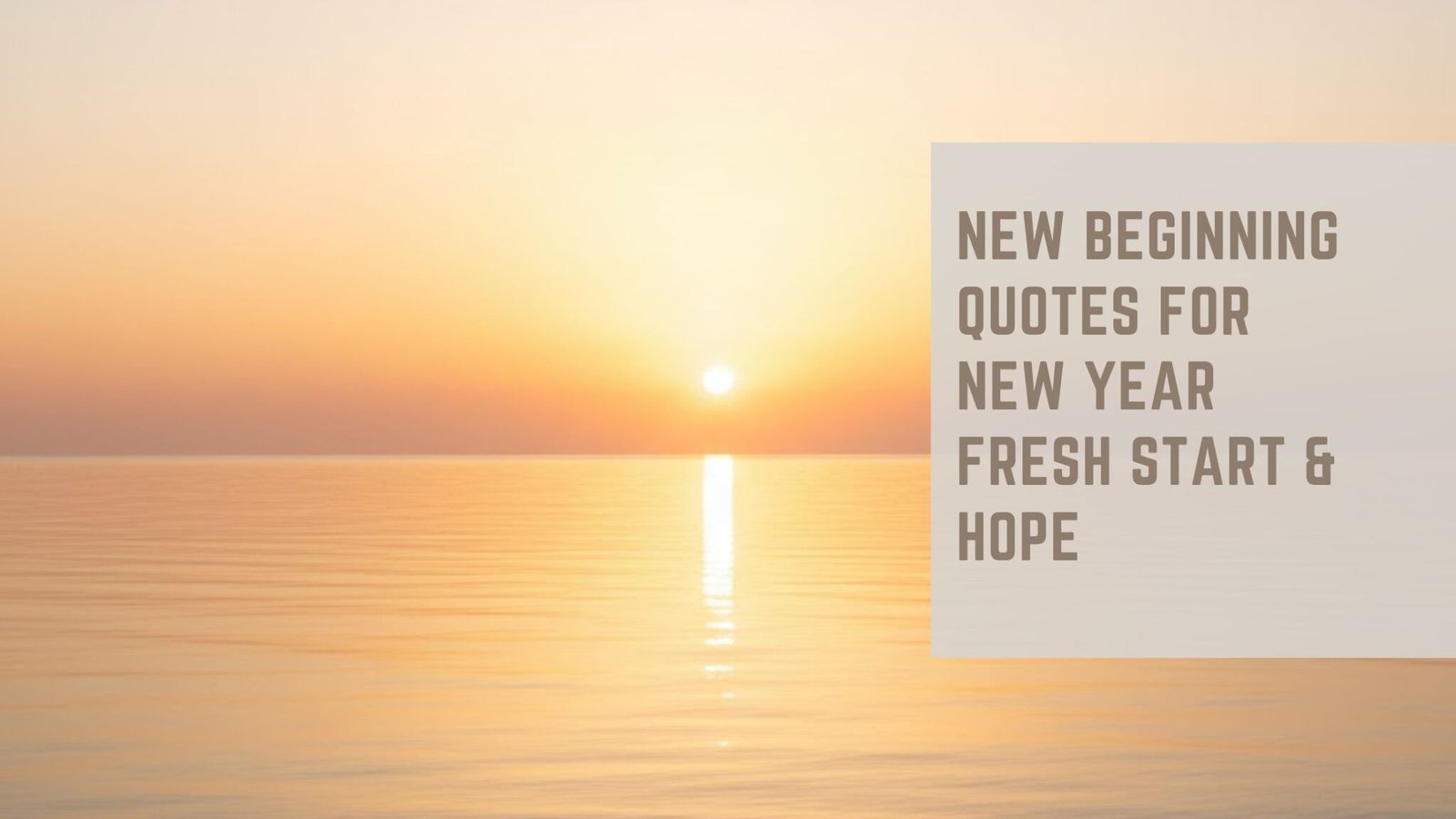 New Beginning Quotes for New Year | Fresh Start & Hope
